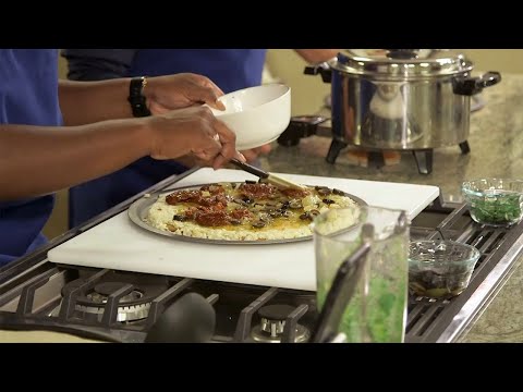 Kidney-friendly eating β Mediterranean Cauliflower Pizza is fun to make and delicious to eat