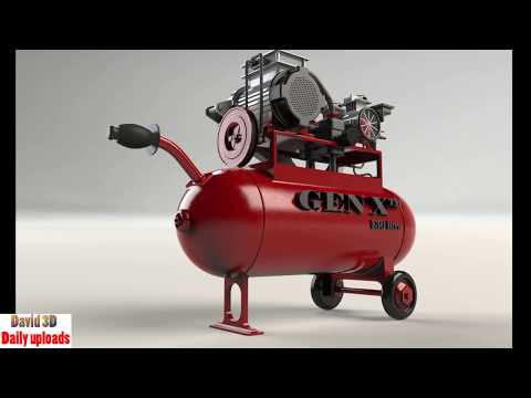 Trolley, compressor, tank || GEN X COMPRESSOR RECIPROCATING || Free download cad models