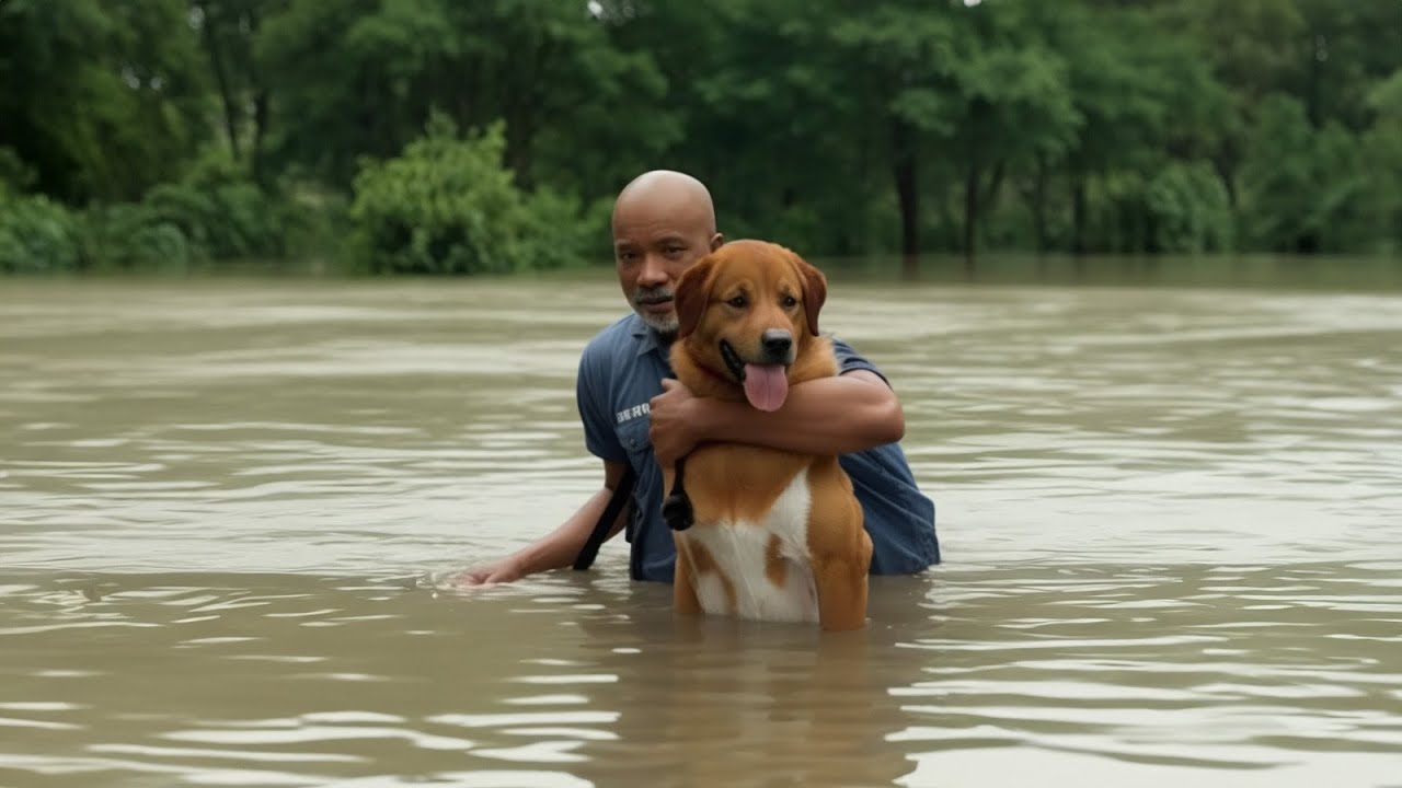 A dog saved a man from flooding