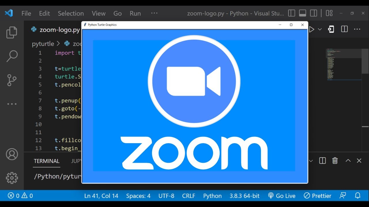 ZOOM Logo Drawing Using Python Turtle | Python For Beginners | Learnonpy |