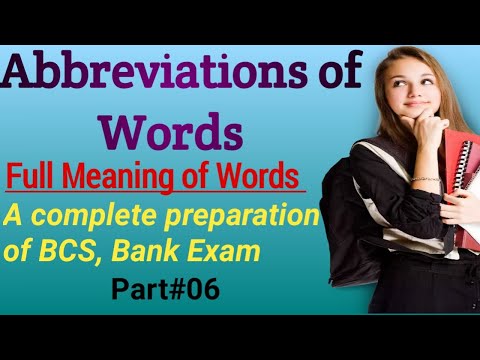 Abbreviations of words of short form || Abbreviations in english (Part#06)