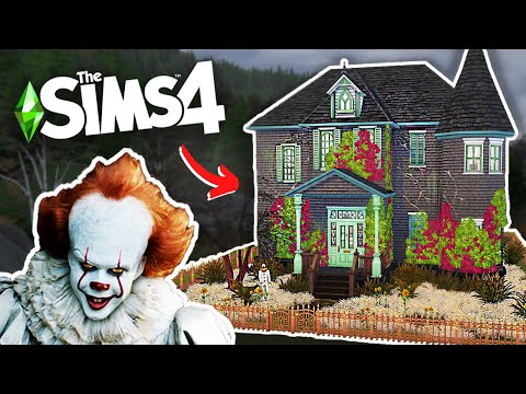 MAKING HORROR MOVIE HOUSES IN SIMS 4 | IT CH 1 PENNYWISE | SIMS 4 SPEED BUILD NO CC | GRIMSIMMER