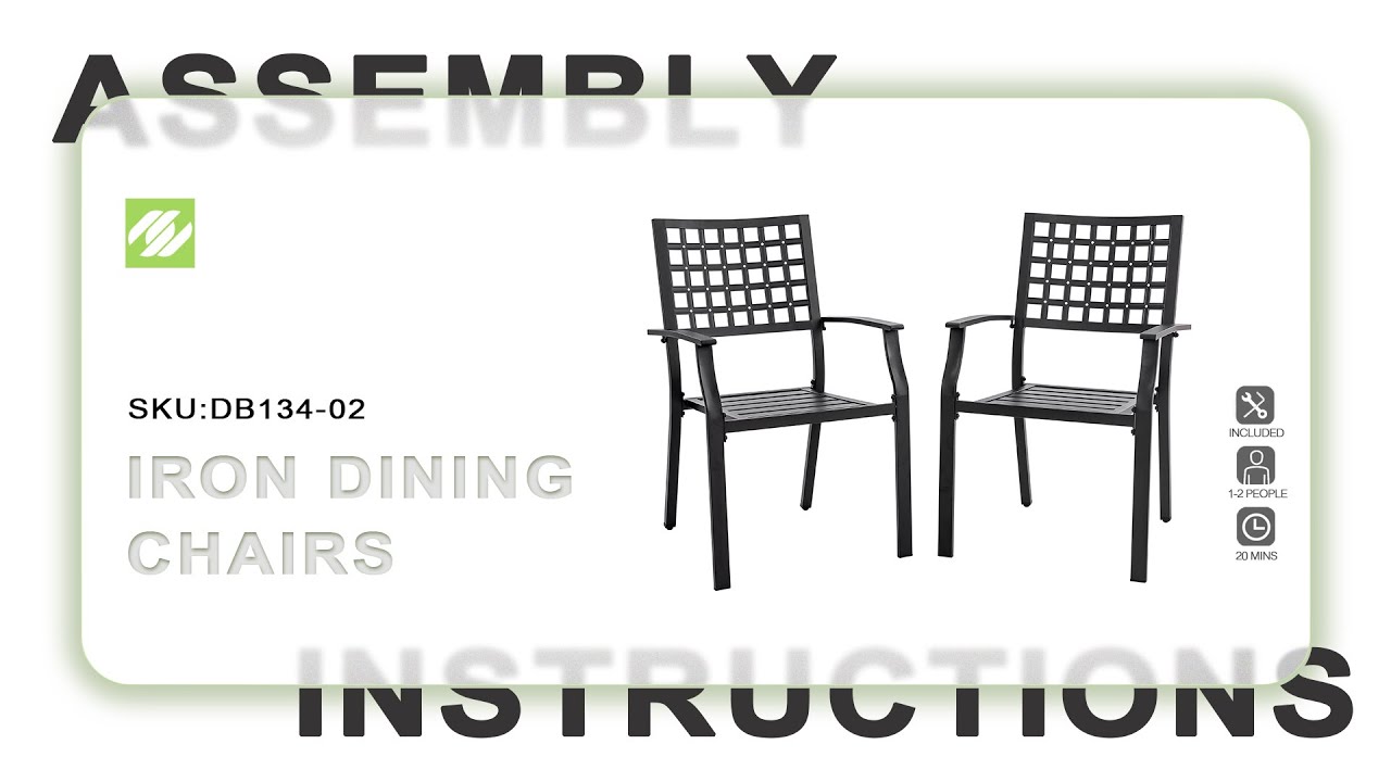 Nuu Garden® DB134-02 Outdoor Iron Dining Chairs | ASSEMBLY INSTRUCTIONS