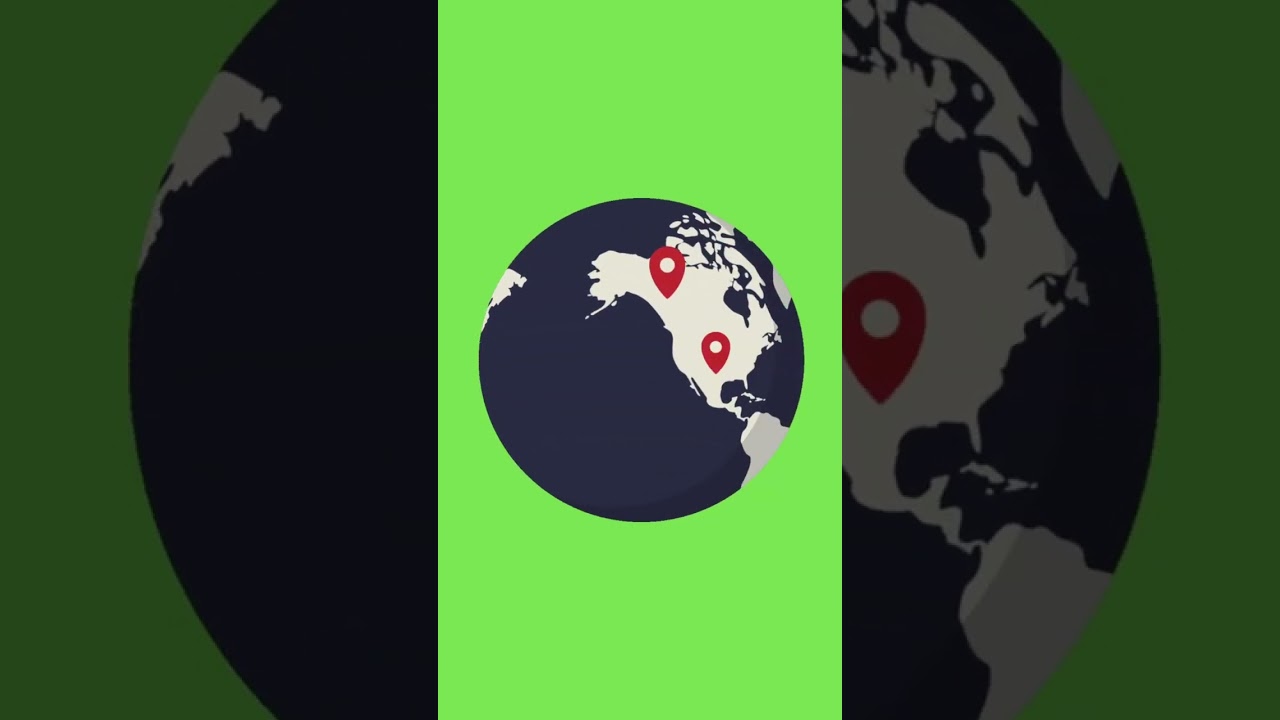 Earth Rotation with Location Pin – Green Screen Effect #freegreenscreen #animation #animatedbutton
