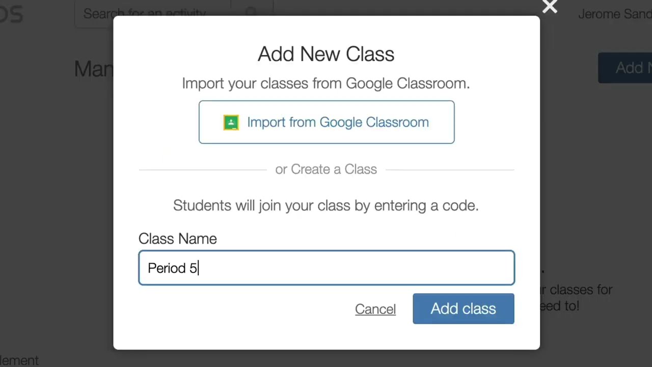 Managing classes in Desmos Classroom