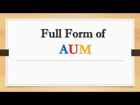Full Form of AUM || Did You Know?
