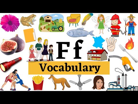 Words that start with Ff|Recognition|Phonics|Ff Vocabulary |Word bank| English for Nursery kids|