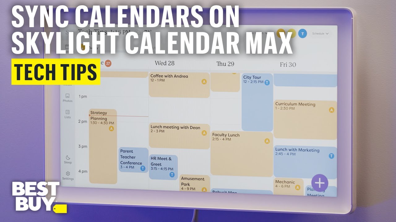 Syncing Calendars on Skylight Calendar Max Touchscreen Smart Calendar – Tech Tips from Best Buy