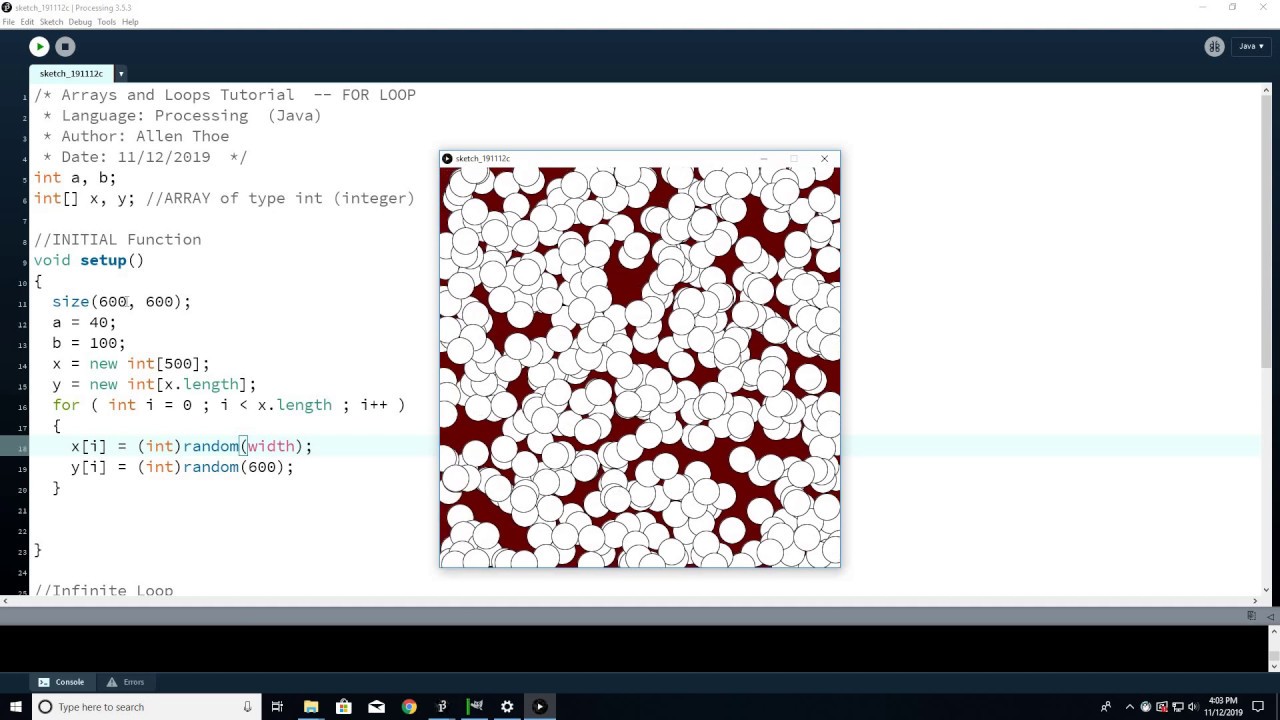 Loops and Arrays - In JAVA