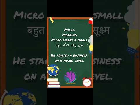 Meaning of Micro in Hindi #shorts #ytshorts #Thewisdomexpert#wordmeaning