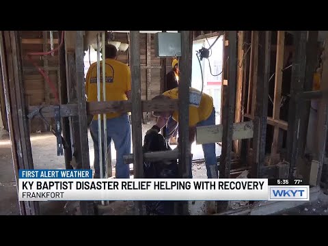 Flood survivors receiving help cleaning out homes from Kentucky Baptist Disaster Relief