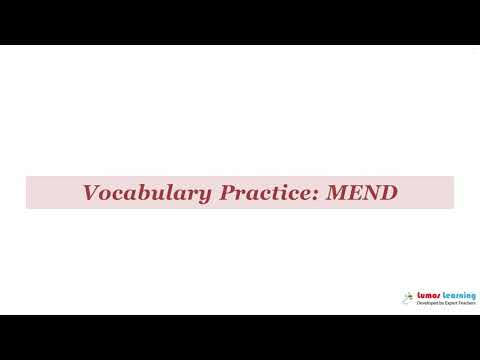 MEND - Definition, pronunciation, grammar, meaning - Practice grade 10 vocabulary