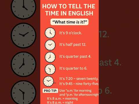 How to tell timings in English. What time is it?