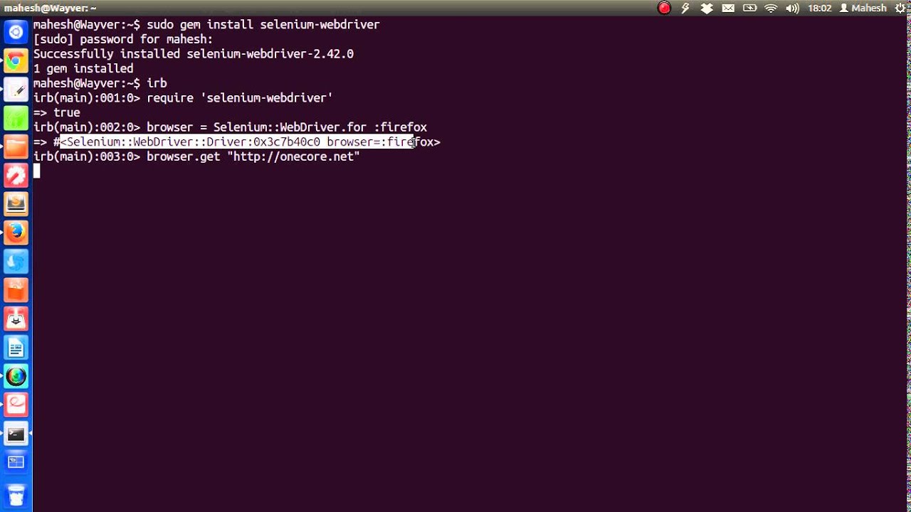 Selenium Ruby Webdriver Tutorial