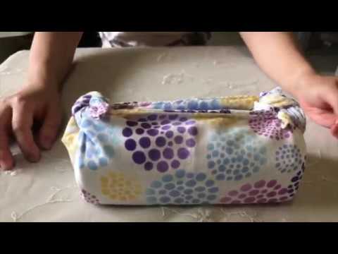Furoshiki Tissue Pack Wrap Tutorial and how to pronounce Furoshiki