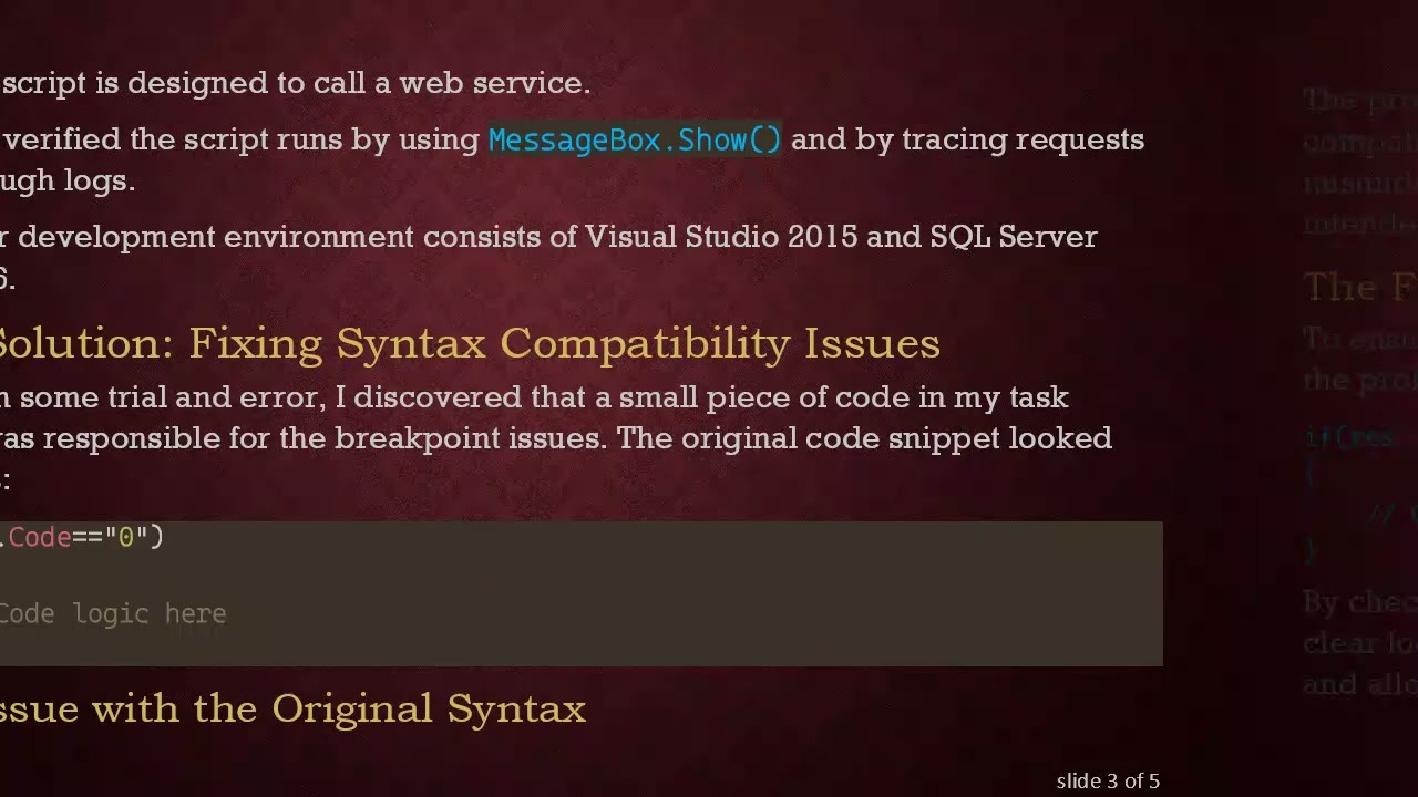 Solving SSIS Package Task Script Breakpoint Issues: A Guide to Fixing Your Debugging Woes