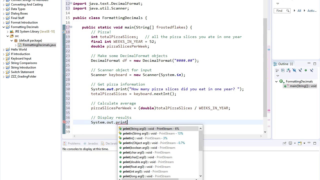 Java 3.6- DecimalFormat
