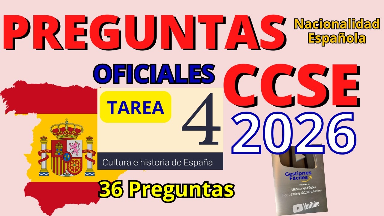 ⏩CCSE Test Experience Area 4💥Securing Spanish Nationality Questions 2026😜#easyprocedures #CCSE