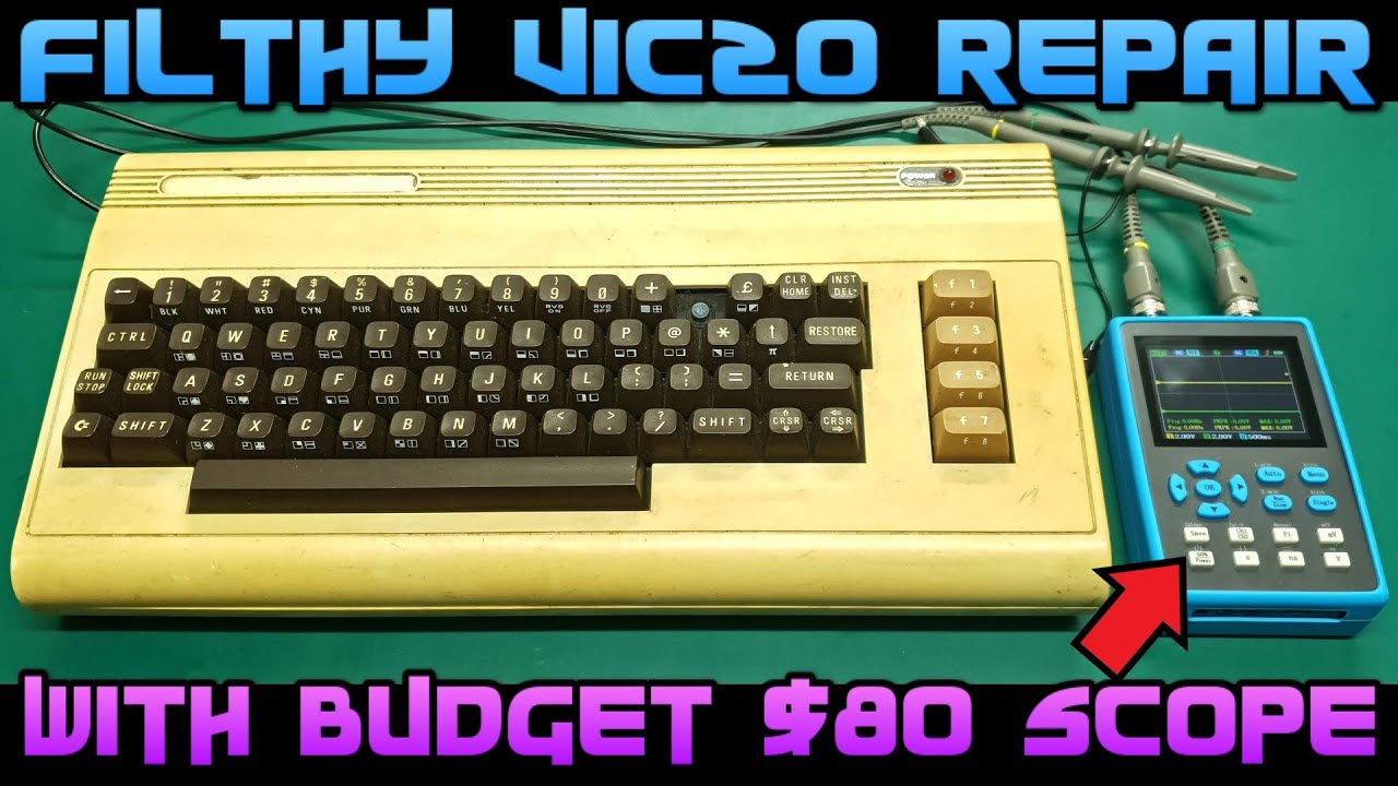 Commodore VIC20 troubleshooting and repair with a budget oscilloscope
