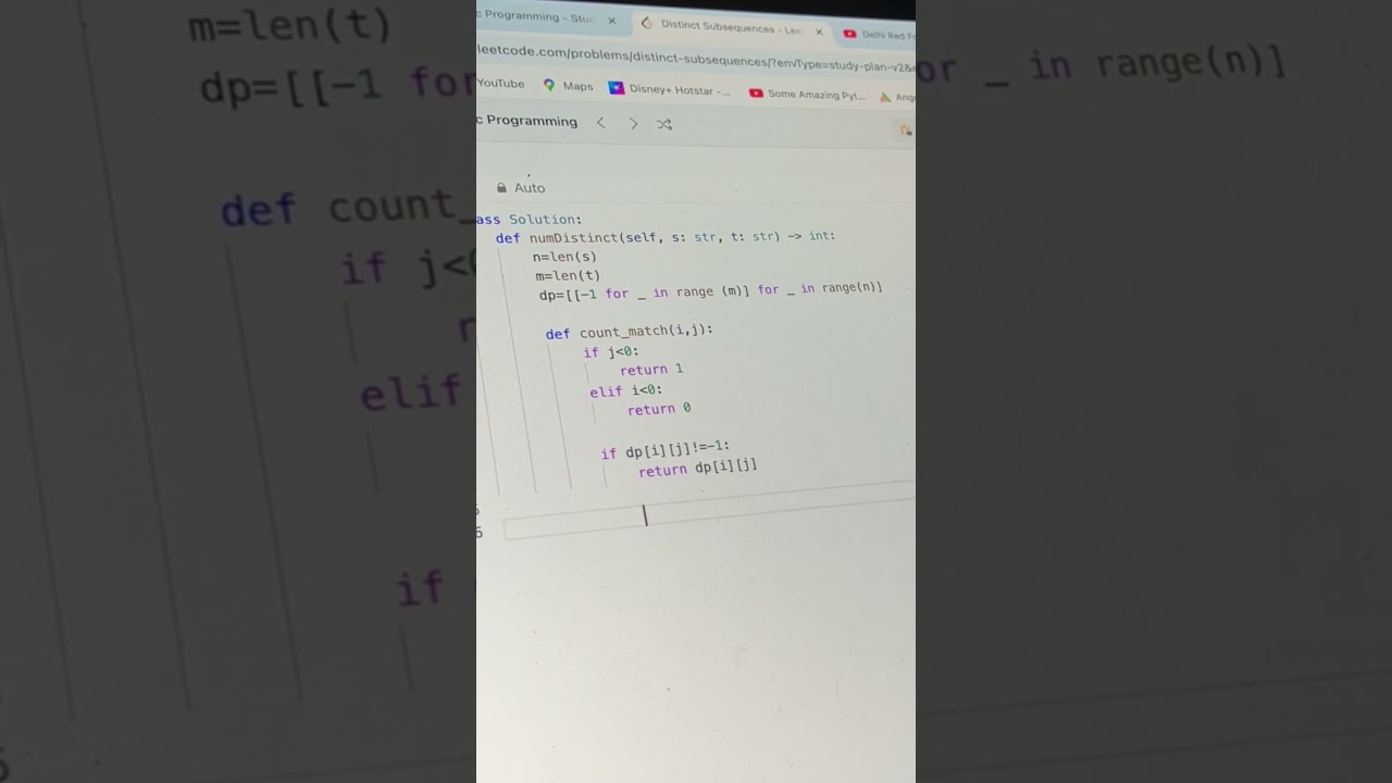 Day 310 : #leetcode #115 | #365dayschallenge #365daysofcode  #coding #algorithms #java #python #dsa