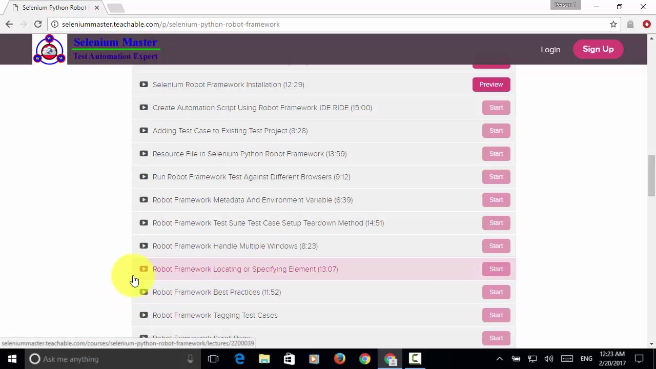 Selenium Python Robot Framework Online Course