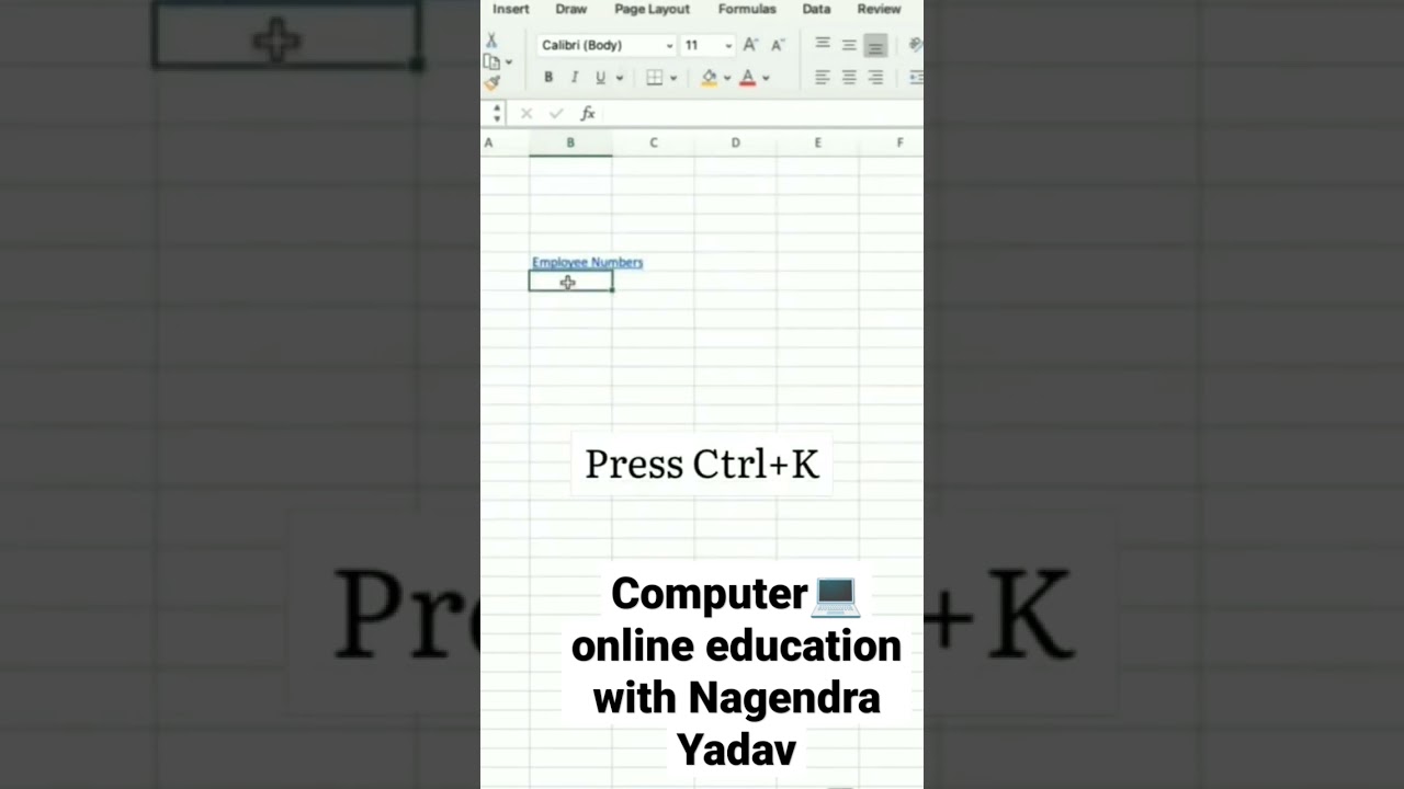 hyperlink Control + k