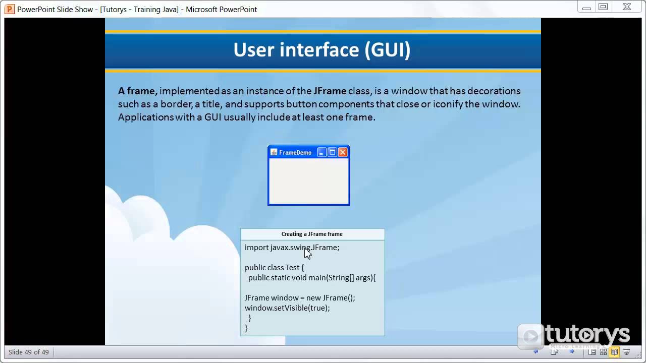 What is the JFrame object in Java?