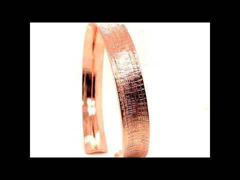 Linen Anticlastic Copper Bangle Bracelet by John S Brana Handmade Jewelry
