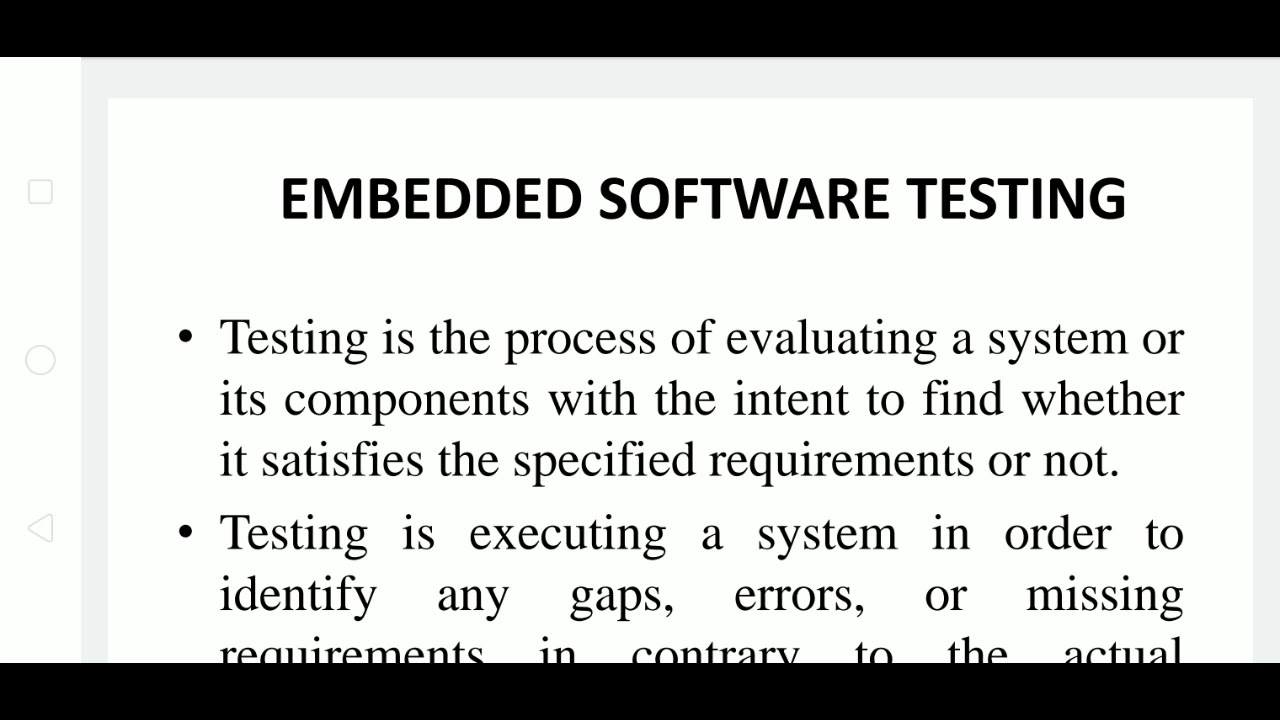 EMBEDDED SOFTWARE TESTING - PART 1