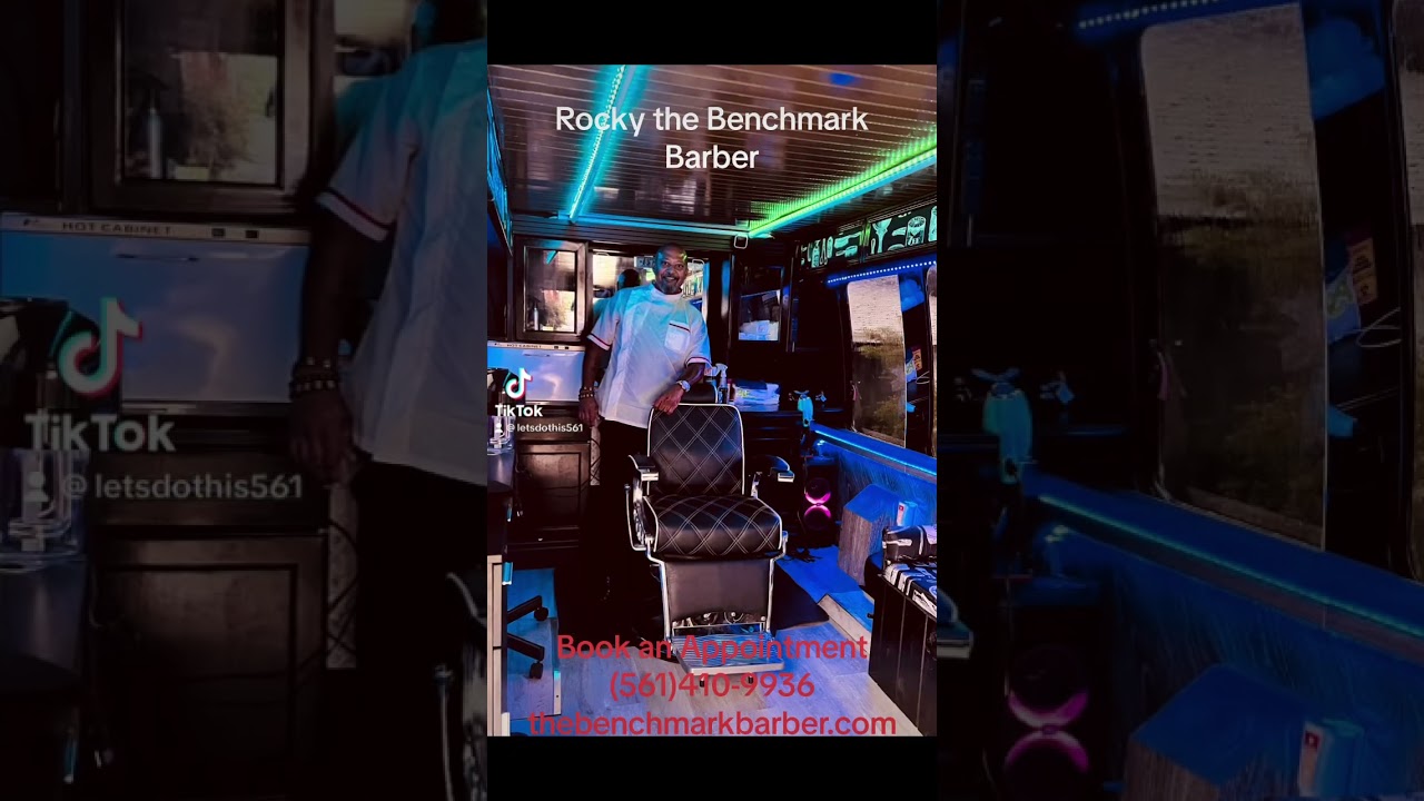 MOBILE BARBERSHOP IN FLORIDA. We Come to You. #benchmarkbarber #haircut #mobilebarber #hottowel