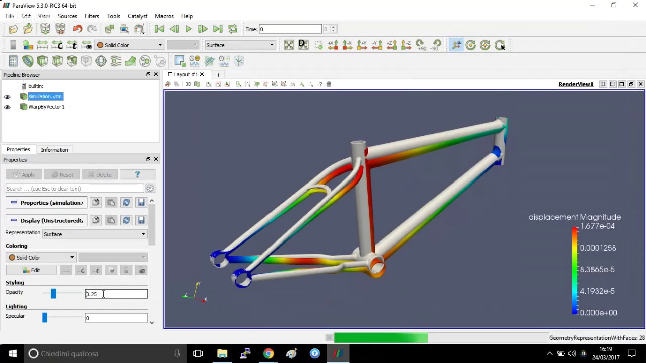 Postprocessing FEM analysis with PARAVIEW