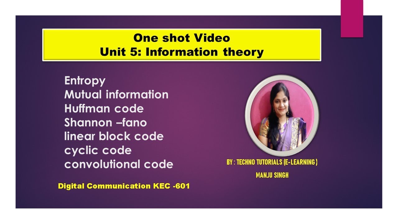 Unit 5 | one shot of digital communication | Information theory in One shot  Digital communication