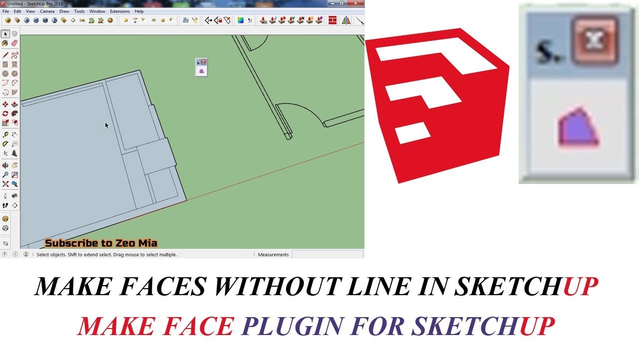 MAKE FACE PLUGIN TUTORIAL FOR SKETCHUP | SKETCHUP TUTORIAL MAKE FACES WITHOUT LINE TOOL