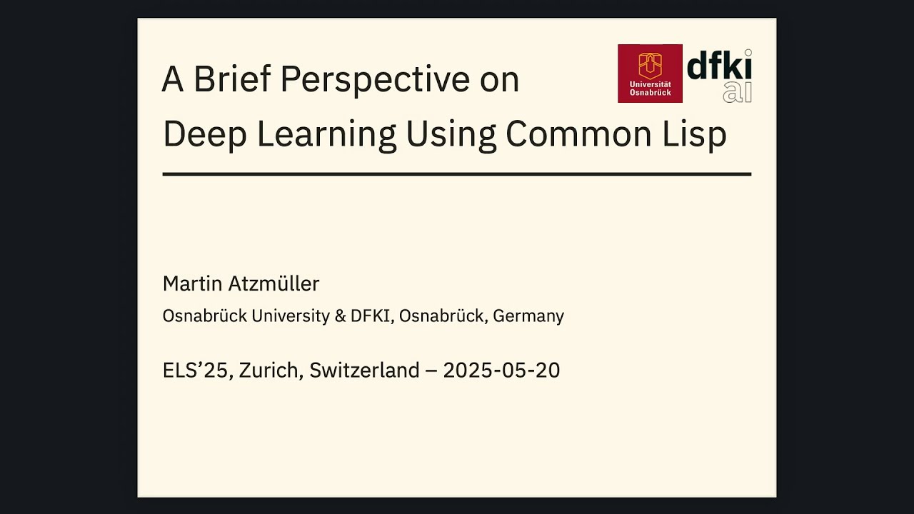 A Brief Perspective on Deep Learning Using Common Lisp