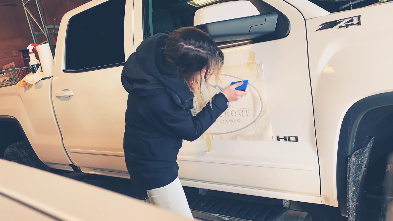 Company Logo Vehicle Decal Install