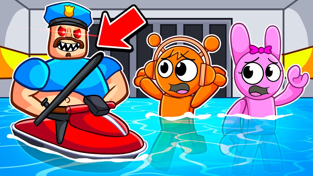 WATER BARRY'S PRISON RUN in Roblox!