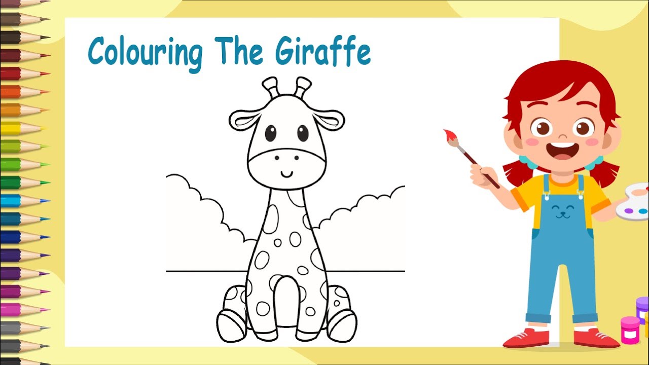Cute Giraffe Coloring Page | Coloring Giraffe | Animals Coloring Page | The Coloring Page
