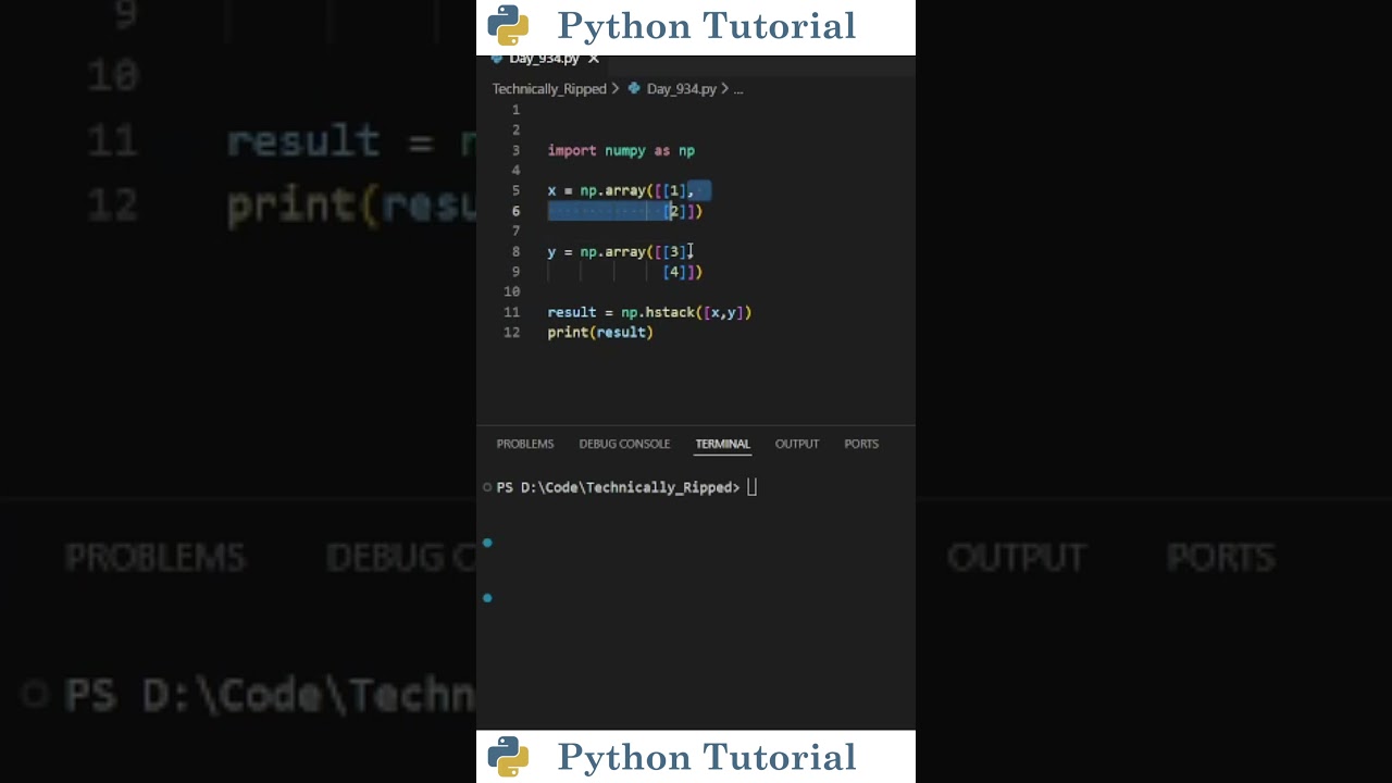 NumPy hstack Explained Simply | Python Tutorial
