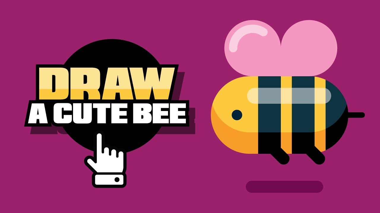 How To Draw A Bee EASY -  Flat Design - Adobe Illustrator Tutorial - Speed Drawing