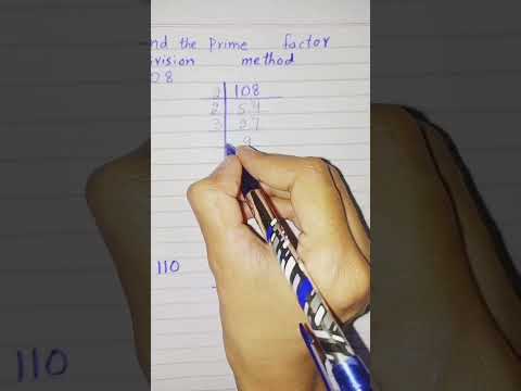 prime factor of 108|| prime factor of 110 by using division method #viral #youtubeshorts #maths