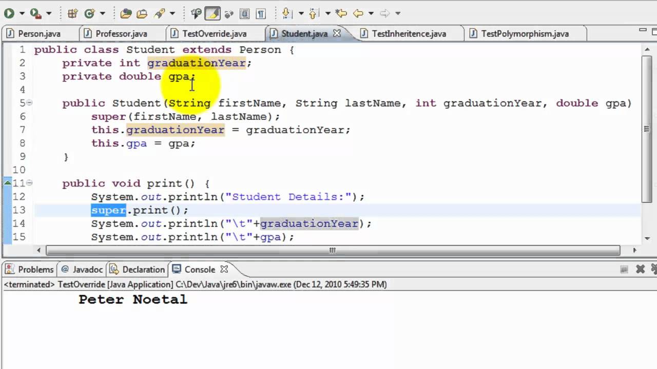 Java Tutorial - Inheritance and Polymorphism