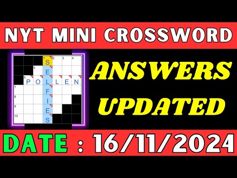 Today’s NYT Mini Crossword Clue Answers November 16 2024 | SOLVED