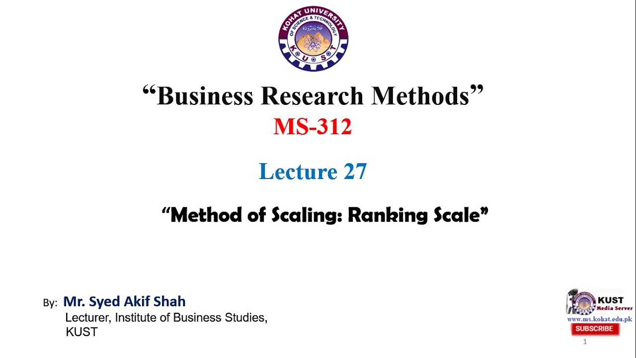 Method of Scaling| Ranking Scale