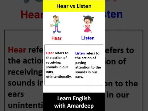 Hear vs Listen | #englishgrammar #learnenglishwithamardeep #english #grammar