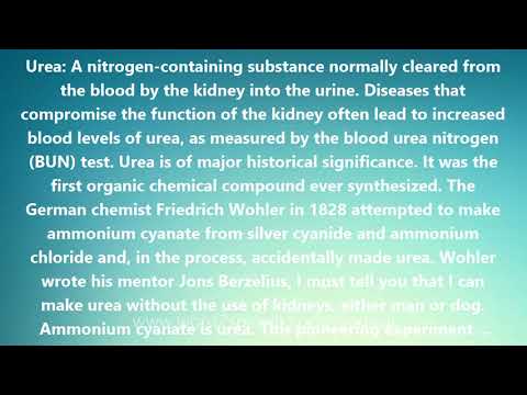 Urea - Medical Meaning and Pronunciation