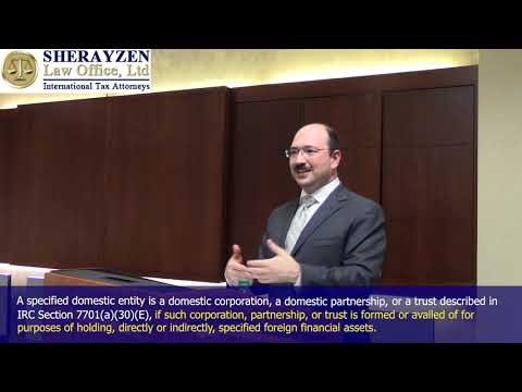 Specified Domestic Entity Definition | Boston Form 8938 Lawyer