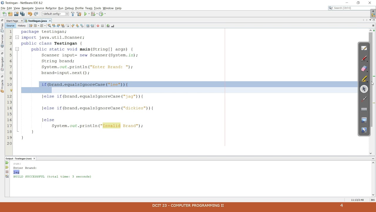 Java Conditional Statement - Nested If Part 2