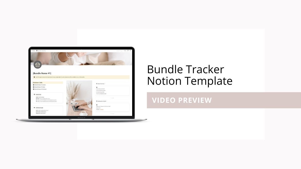 Bundle Tracker Notion Template Preview