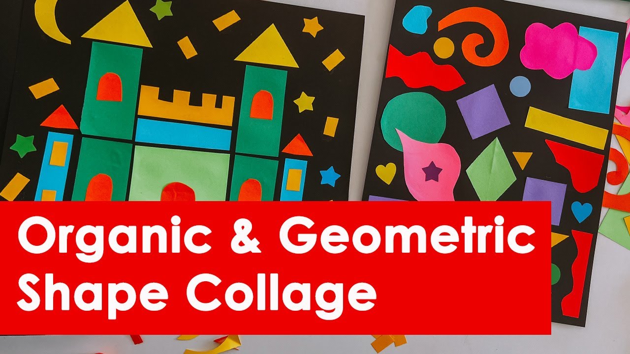 Geomentric and Organic Shape Collage Elementary Art Lesson