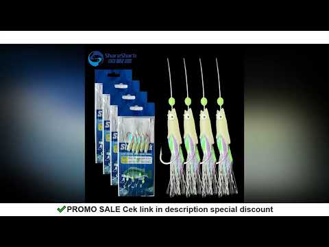 5 Hooks Sabiki Rigs Saltwater Fishing Lures Bait Rigs Real Fish Skin String Hook Mackerel Glow in Th